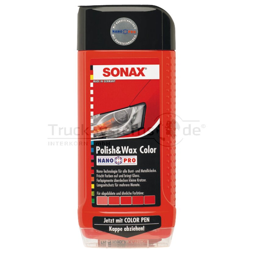 SONAX Polish&WaxColor NanoPro rot 500ml - 02964000, 24,57