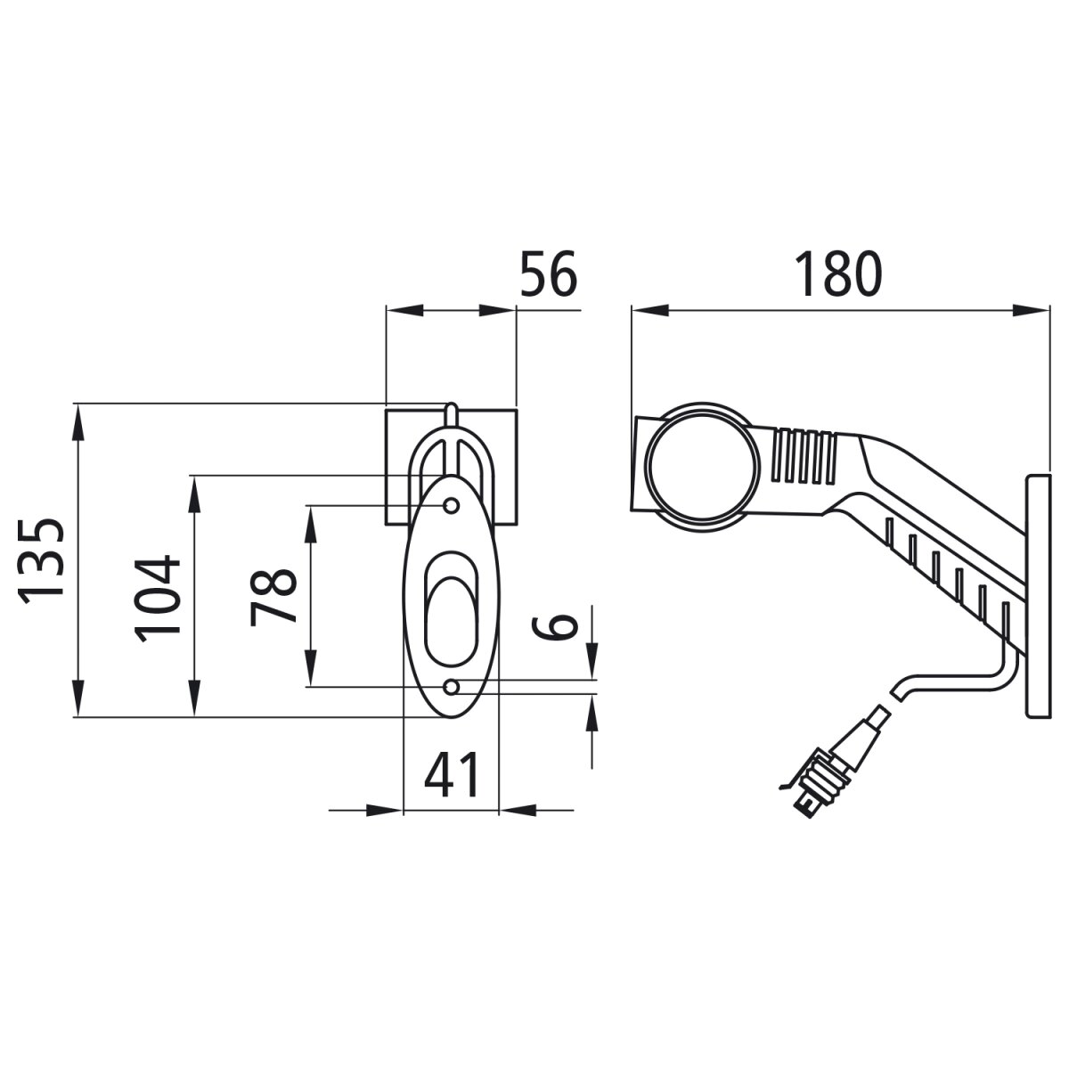 ASPÖCK Superpoint III LED, 24 V, li, rt/ws/ge, 0,50 m, 2-pol.Supersea ...