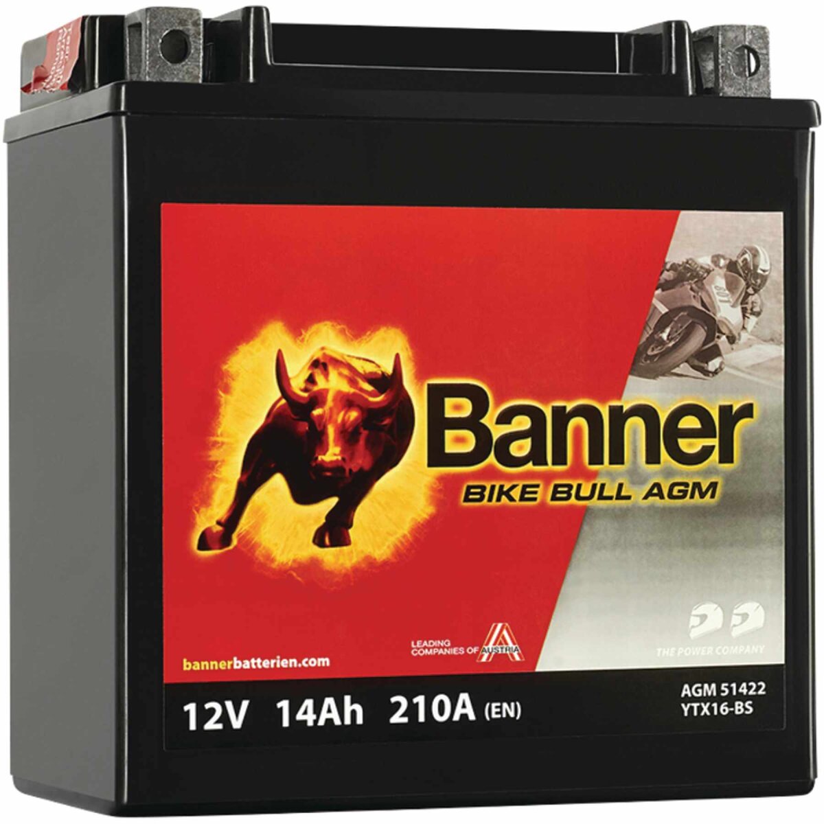 BANNER Motorradbatterie Banner 12V 14Ah - 021514220100, 77,49