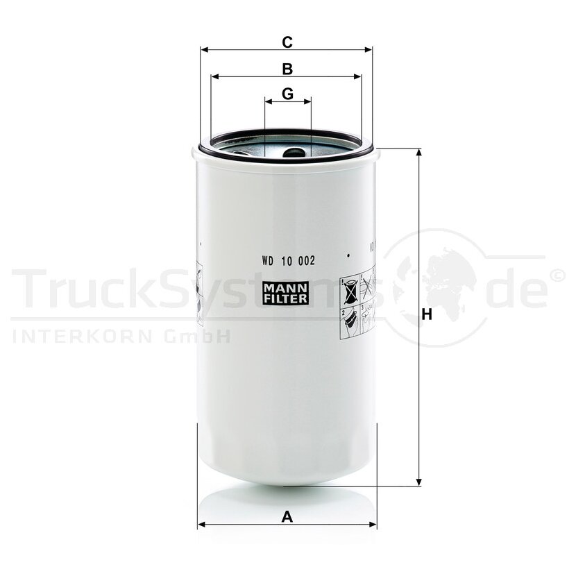 MANN-FILTER Filter, Arbeitshydraulik WD 10 002 - WD10002 für 84475483 ...