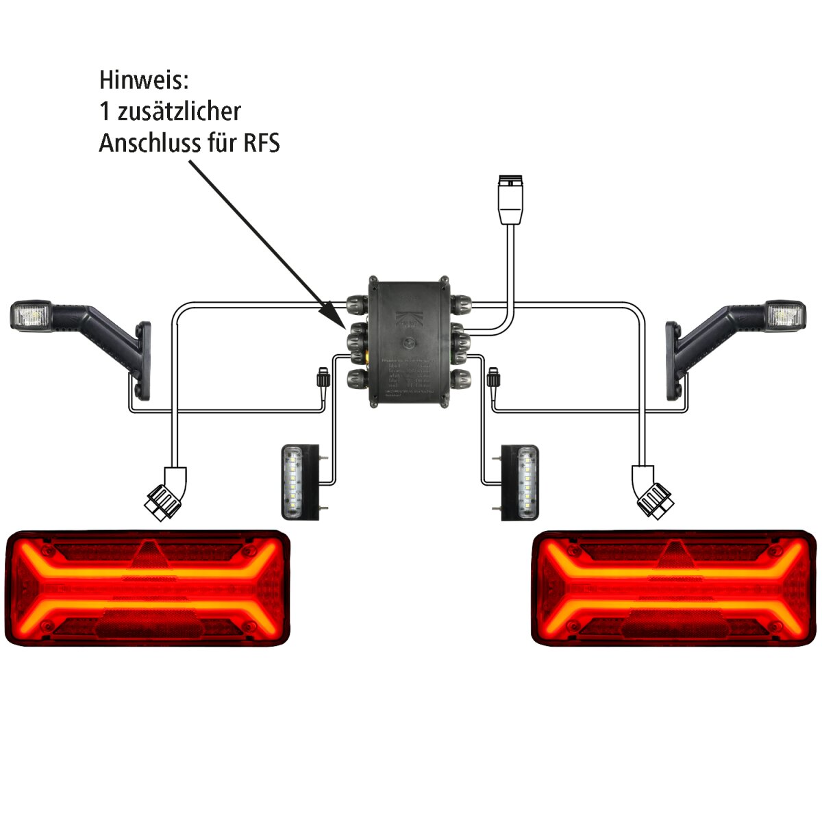 ASPÖCK Lichtanlage EcoLED II, 24 V, 17-pol. ASS LP 20, Verteiler+ - 9 ...