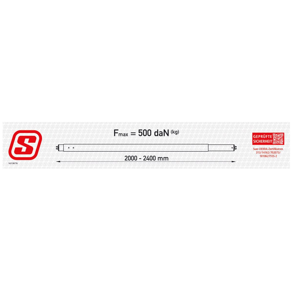 SUER S-Line® Rundsperrbalken, Stahl, 2000-2400, Gummimantel - 1421387 ...
