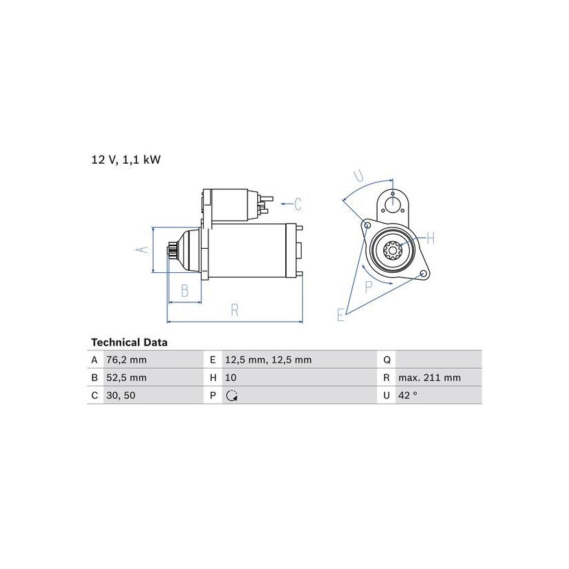 BOSCH Starter 0 986 018 040 - 0986018040 für 02A 911 023 L, 123,89