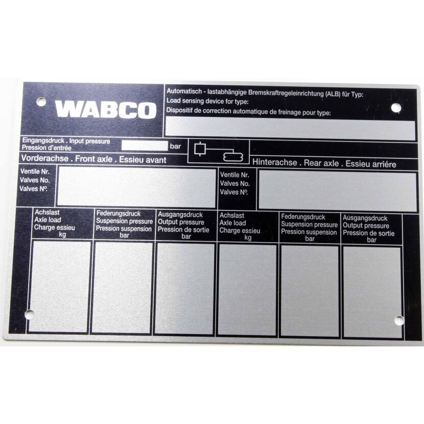 Wabco Schild 8991446314 - 899 144 631 4, 25,78
