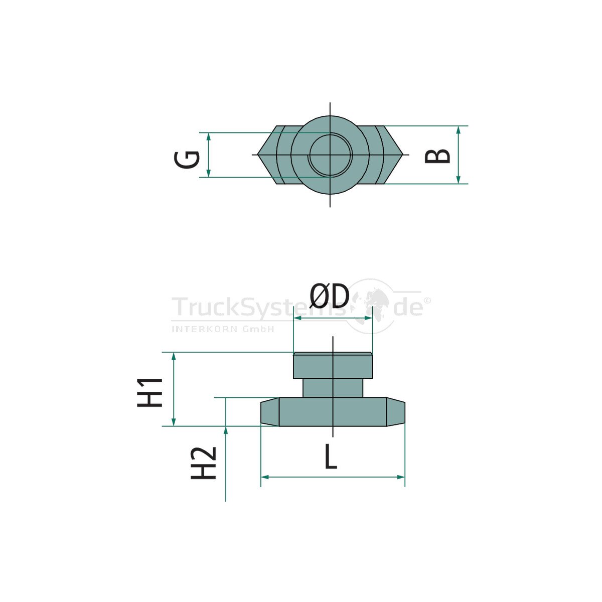 STAUFF Tragschienenmutter BG 2-5, Gewinde M8, 1,88