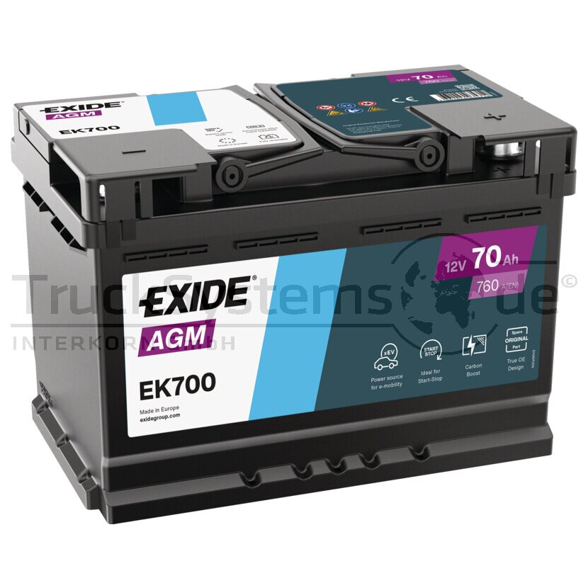 EXIDE Micro-Hybrid Agm Gefül 12V 70A - EK700, 153,57