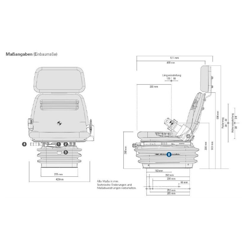 GRAMMER Traktorsitz Compacto Basic XS - PVC - 1333859 - MSG 283/8, 391,51