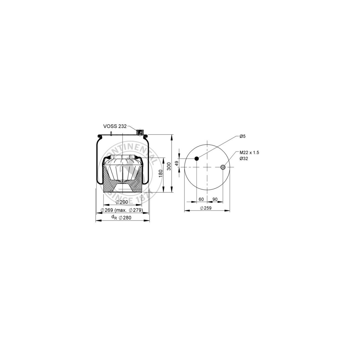 CONTITECH AIR SPRING Federbalg, Luftfederung 6173 N P42 - 6173NP42 fü ...