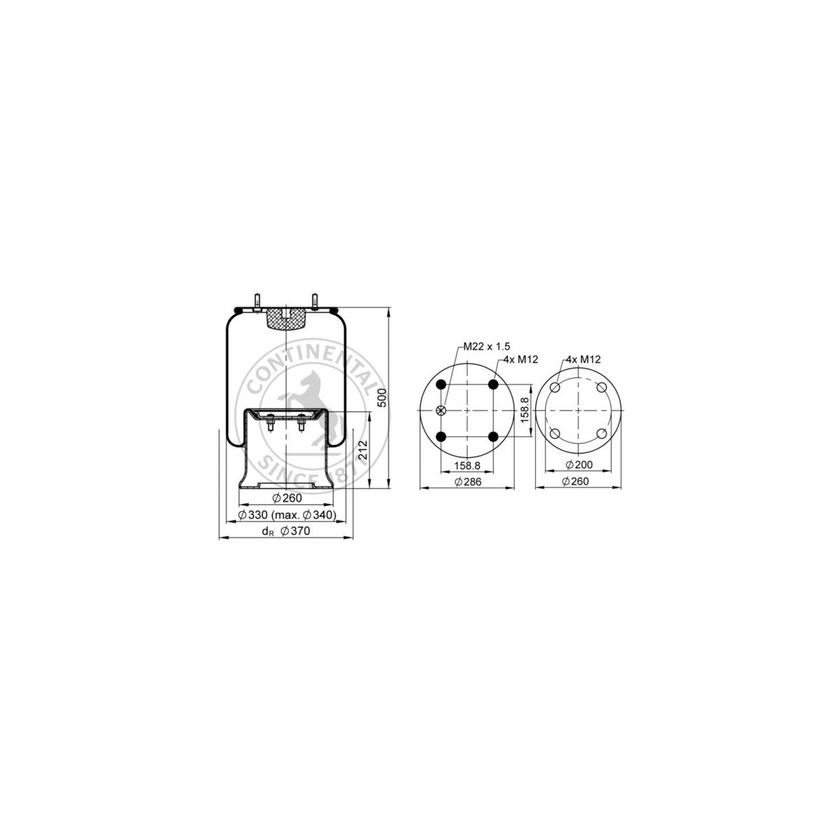 CONTITECH AIR SPRING Federbalg, Luftfederung 912 N P02 - 912NP02 für