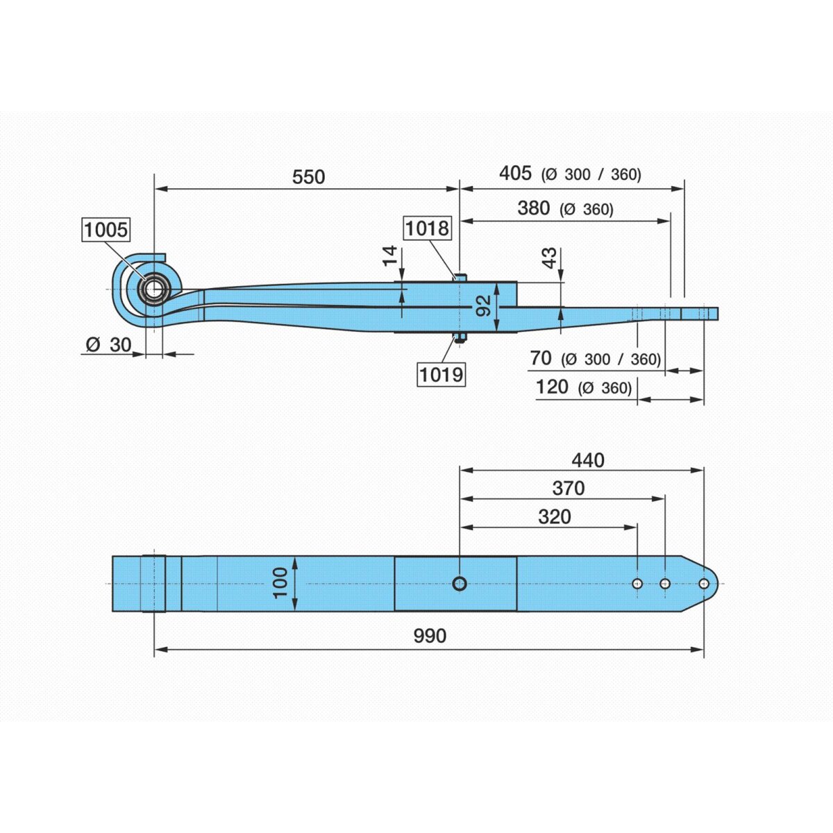 BPW Lenkerfeder - 05.082.12.830 - 0508212830, 350,49