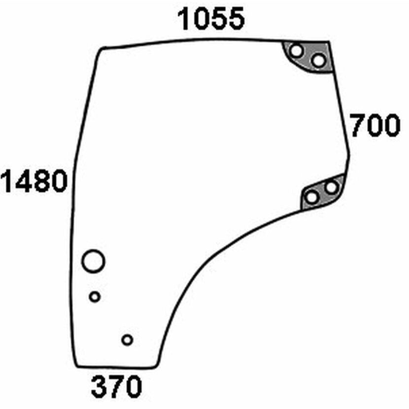 Türscheibe links - Case 87530786, 82027357, 87560786 - Kabine Maxxum ...