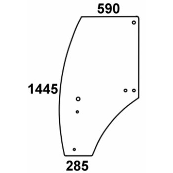 Heckscheibe - John Deere R261272;SU34370 - Kabine 5020 Serie 5070M,50