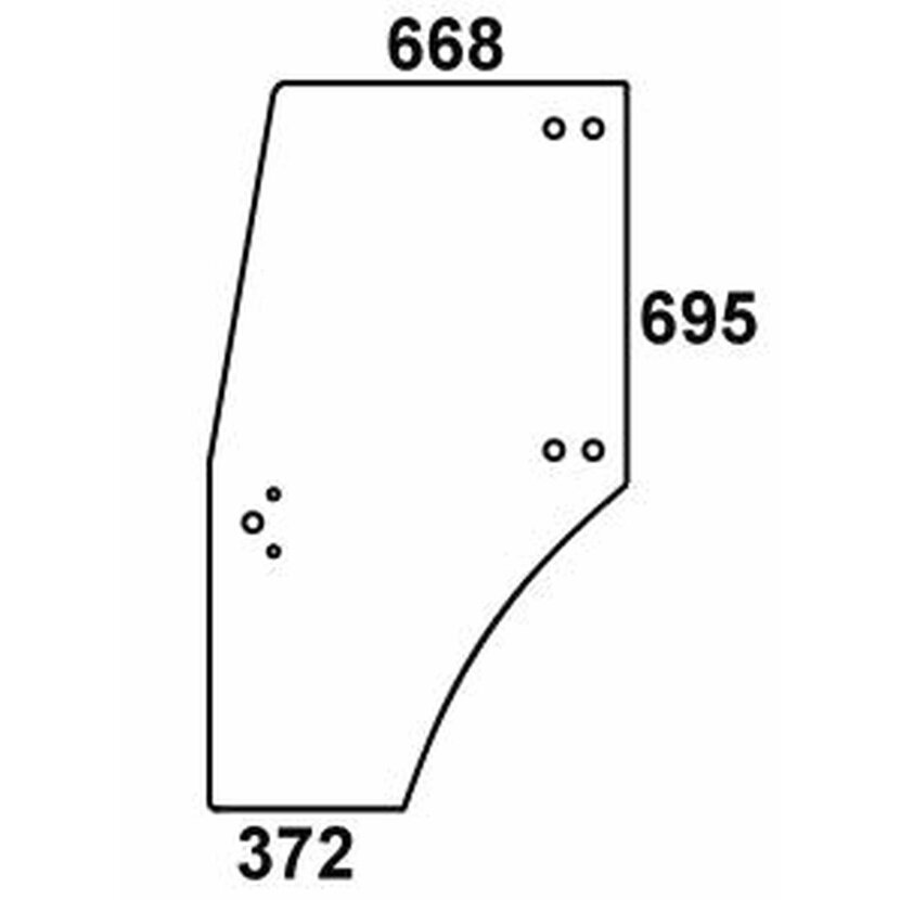 Türscheibe links - John Deere L169102, L77647 - Kabine 6000 und SE, 6 ...
