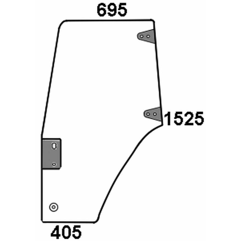 Türscheibe rechts - New Holland 82036000 - Kabine TM, 8000 Serie TM 1 ...