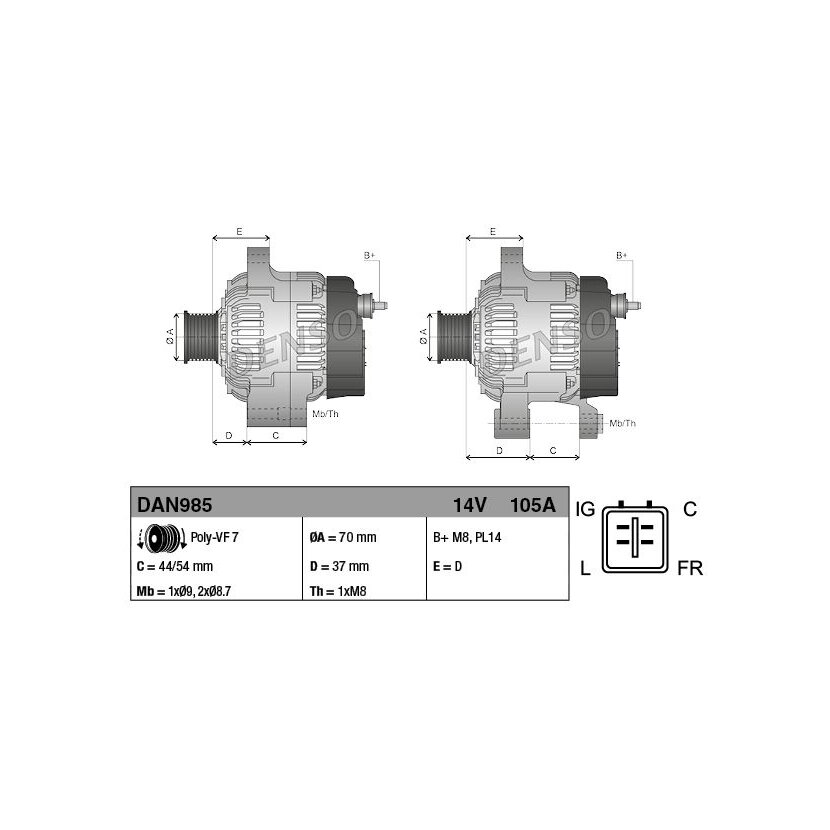 DENSO Generator DAN985 für 31100-RBD-E01