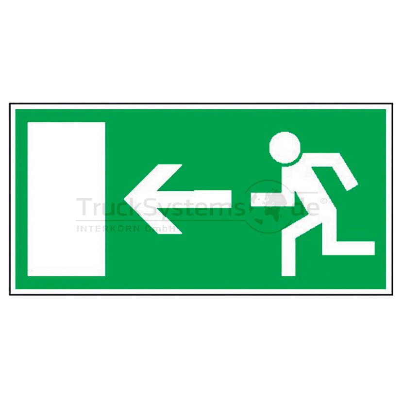 Rettungszeichen links weisend